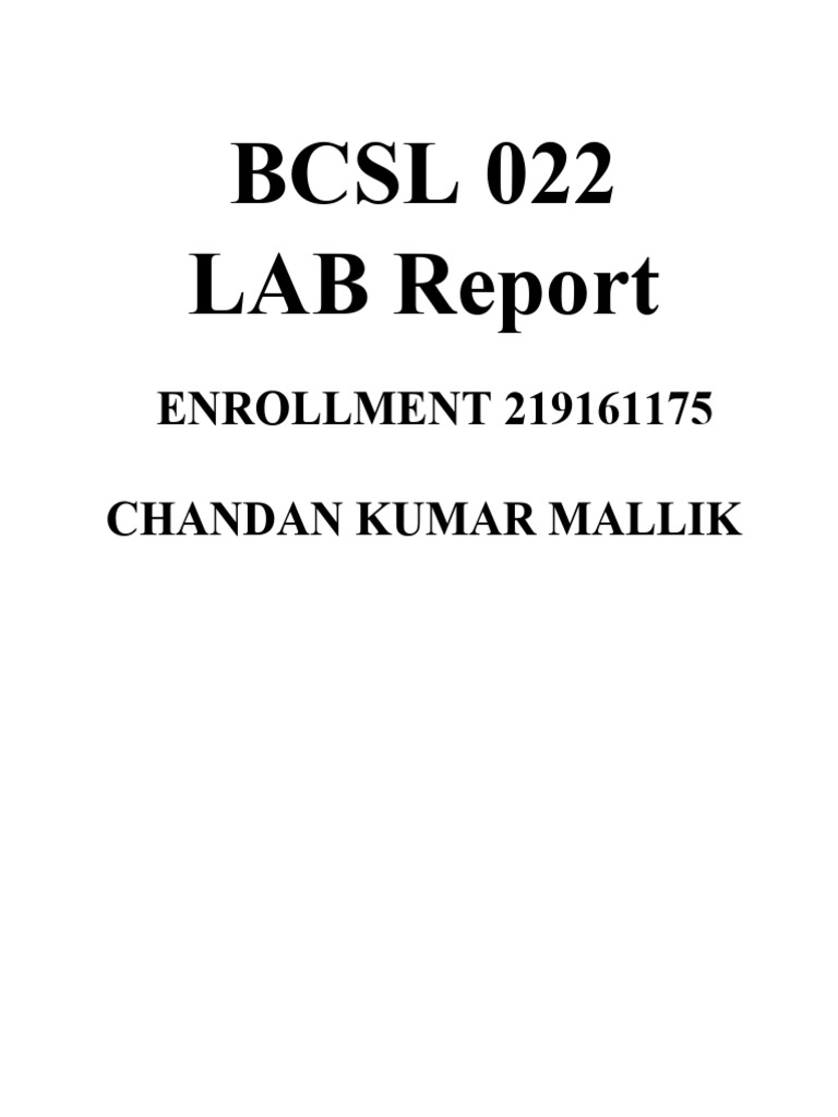 BCSL 022 Lab Report Abbreviation (219161175) | PDF | Integer (Computer Science) | String ...