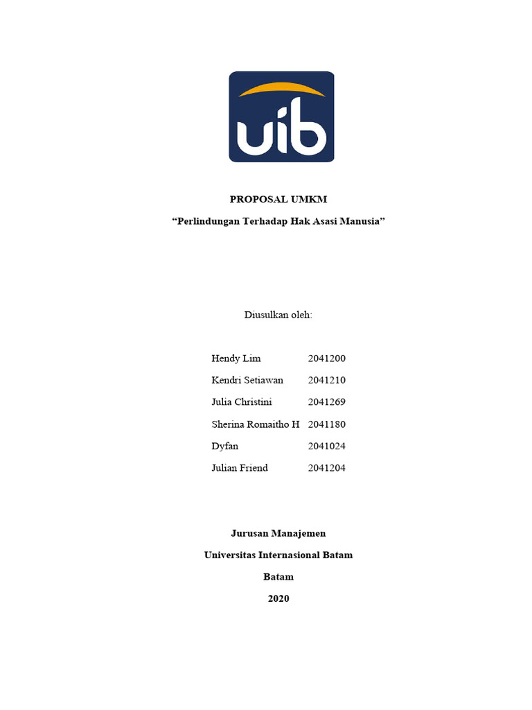 Proposal UMKM Uts (FINAL) | PDF