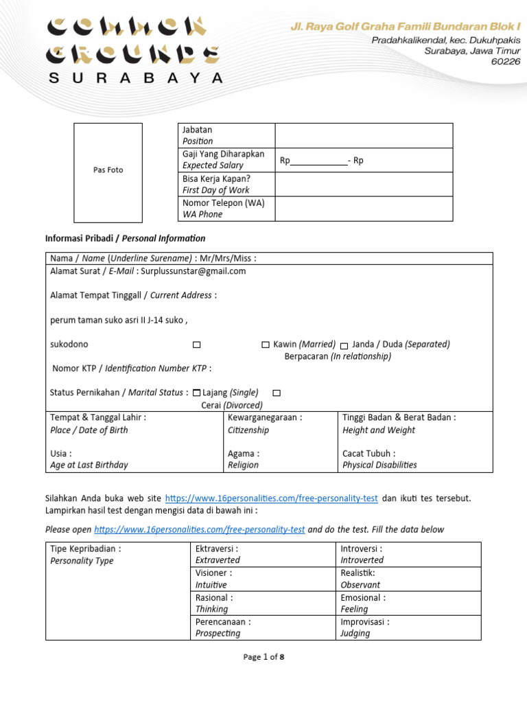Employment Application Form 2023 | PDF