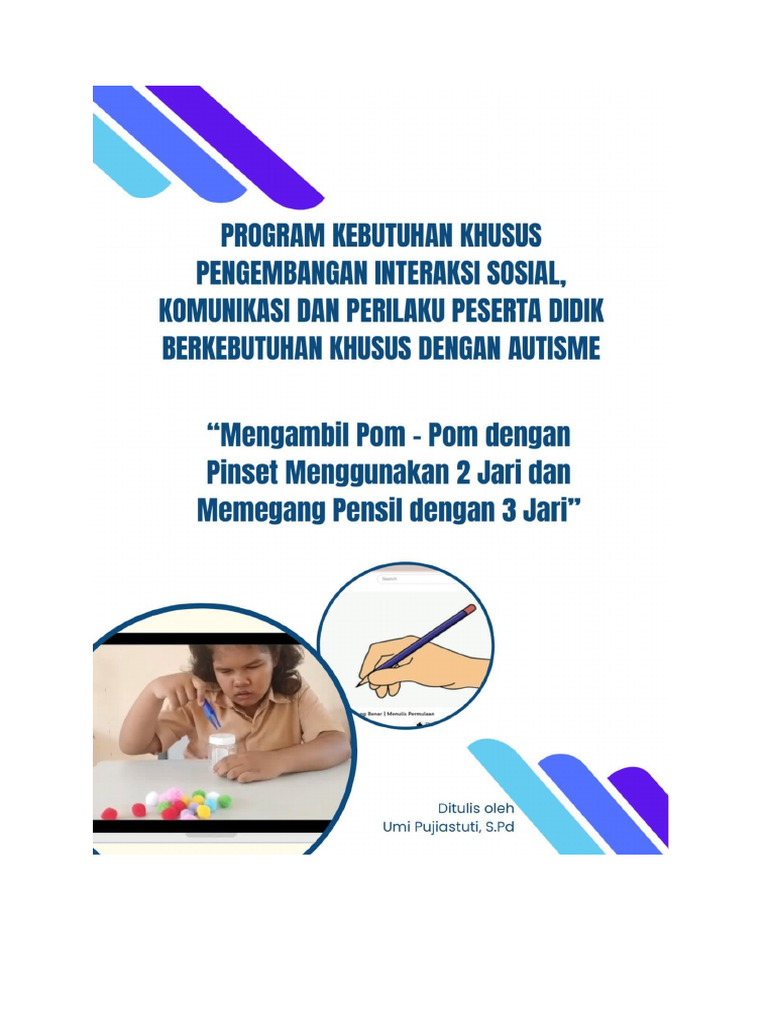 Modul Ajar Progsus Dengan Autisme - Keterampilan Dua Dan Tiga Jari - Fase A | PDF