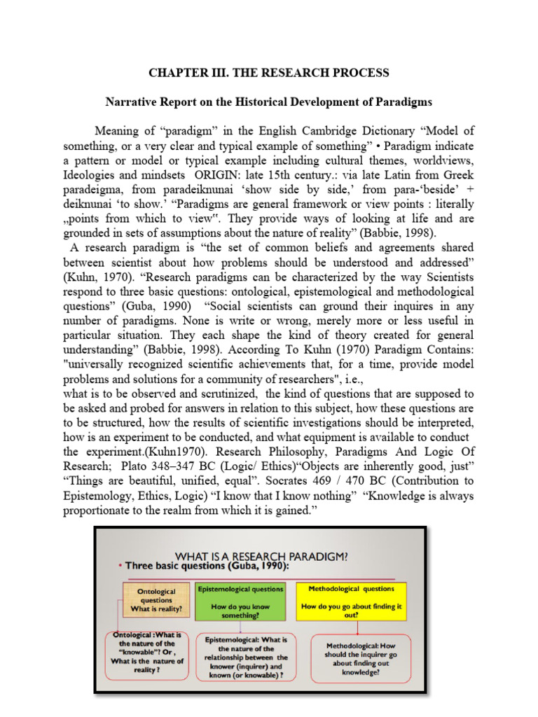 CHAPTER III The Research Process | PDF | Paradigm | Methodology