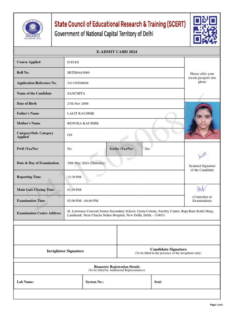 241150506846-SCERT-ADMIT-CARD | PDF