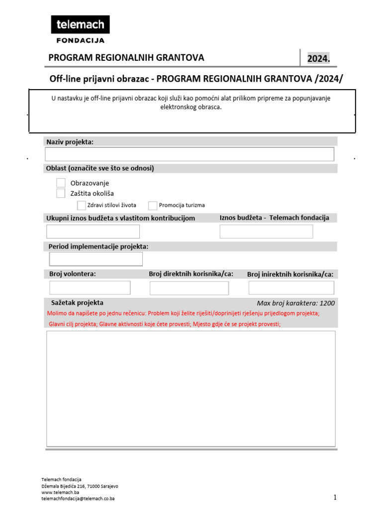 Offline Prijavni Obrazac | PDF