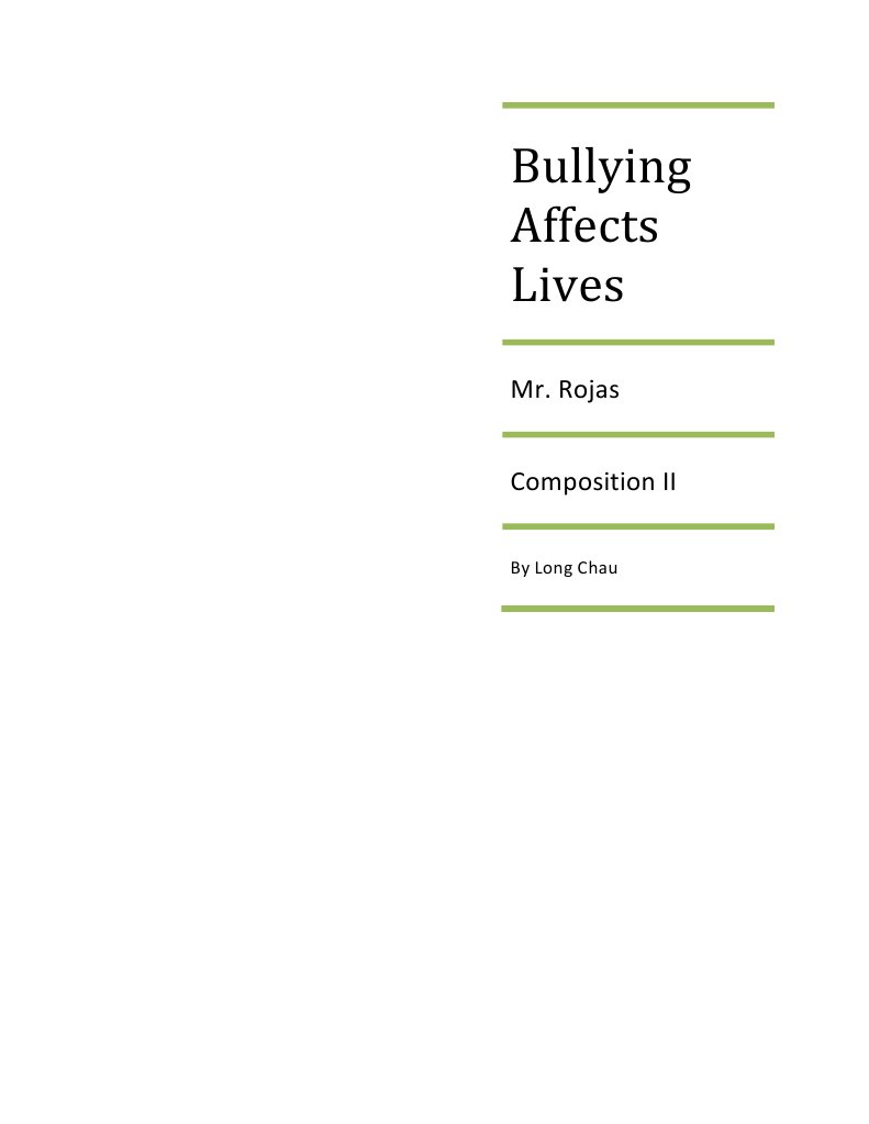 Bullying in Our School Systems (Research Paper) | PDF | Behavioural ...