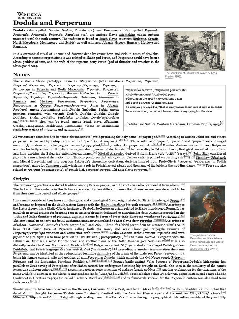 Dodola and Perperuna - Wikipedia | PDF | Slavs
