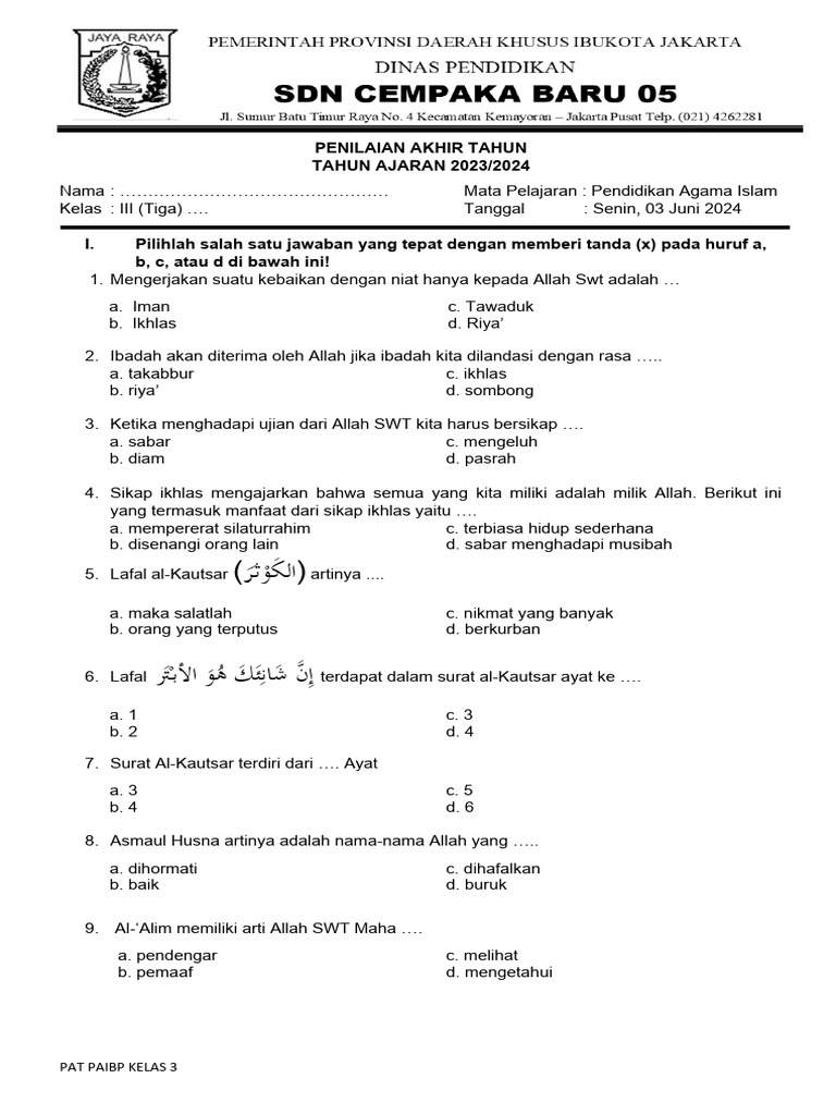 Soal KLS 3 | PDF