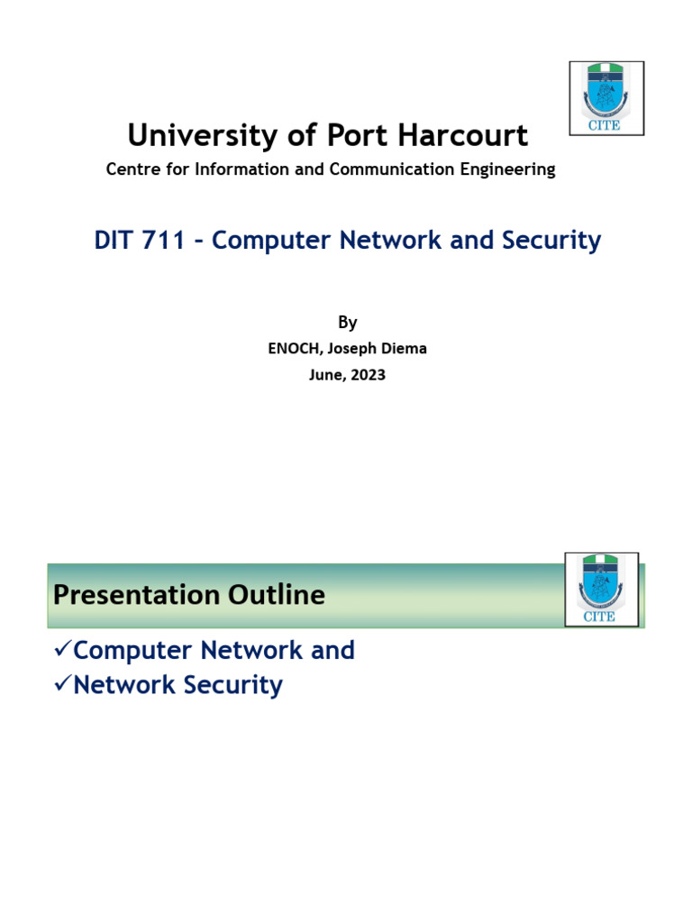 DIT 711 Network and Security | PDF | Network Topology | Computer Network