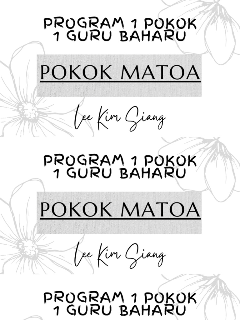 1 POKOK 1 GURU BAHARU | PDF