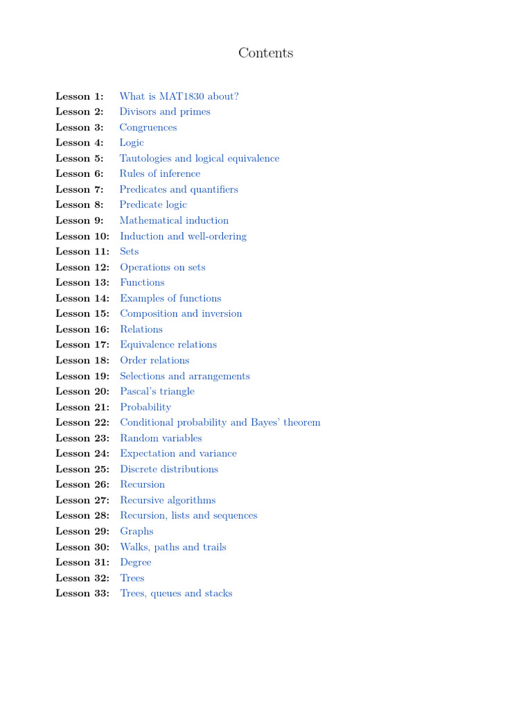 Mat 1830 Notes Booklet | PDF | Interpretation (Logic) | Discrete ...