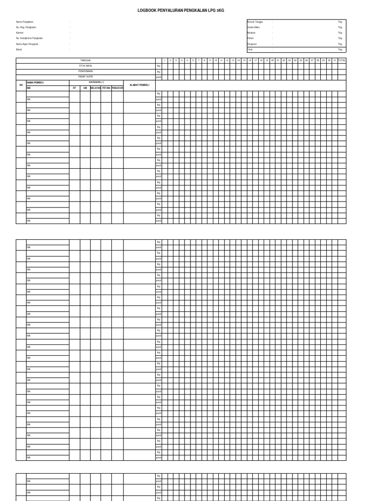 Format Logbook 2024 (1) | PDF
