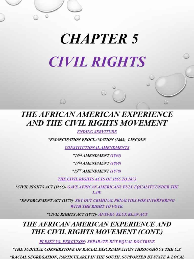 Civics 2022 CH 5 Student | PDF | Jim Crow Laws | Civil Rights Act Of 1964