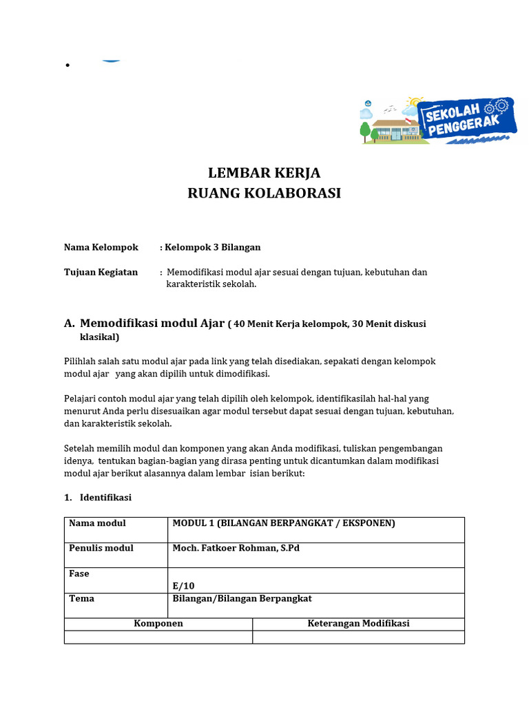 Lembar Kerja Ruang Kolaborasi Kelompok 3 | PDF