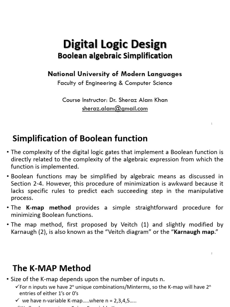 1-Boolean Algebraic Simplification | PDF | Mathematical Logic | Logic