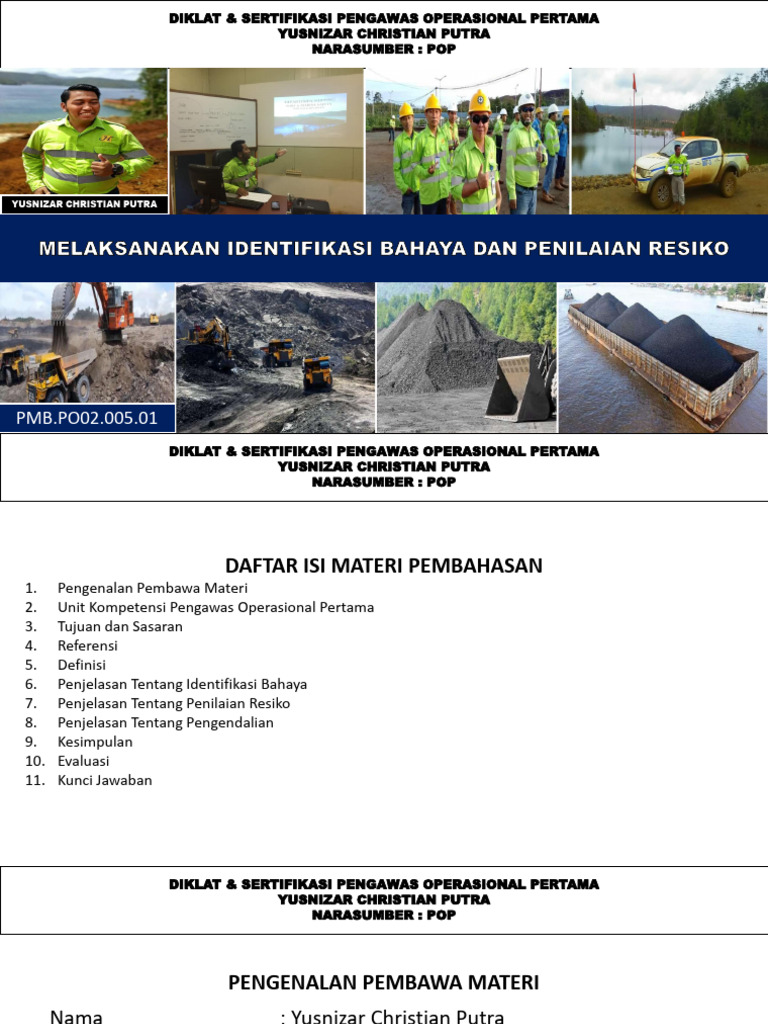 Melaksanakan Identifikasi Bahaya Dan Penilaian Resiko | PDF