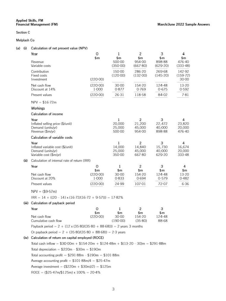 FM Mar-Jun'22 Answers | PDF
