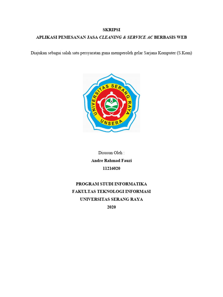 Cover Skripsi Aplikasi Pemesanan Jasa Cleaning & Service Ac Berbasis ...