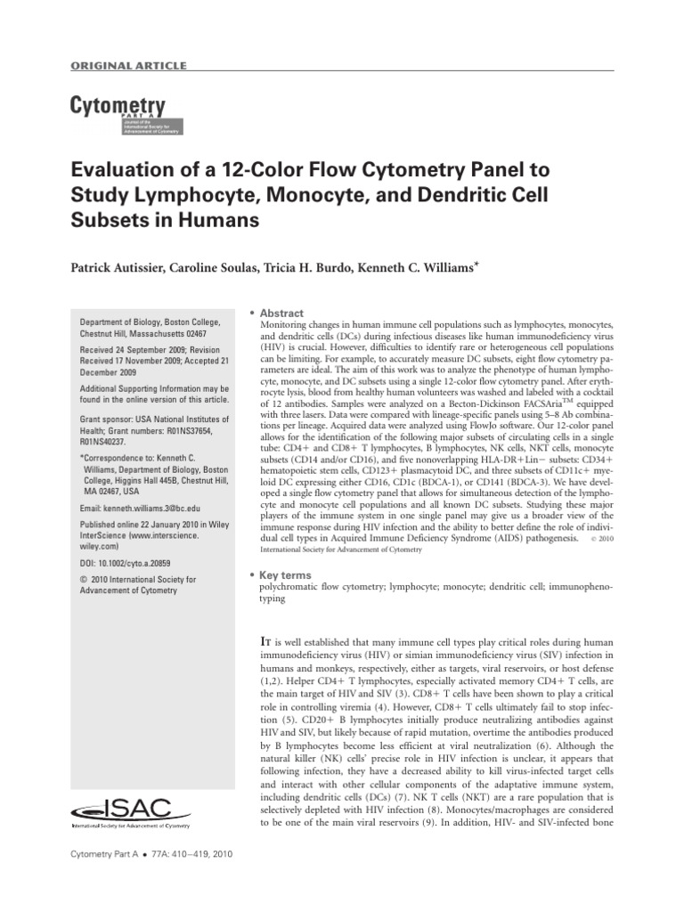 Panel Flow | PDF | Dendritic Cell | Lymphocyte