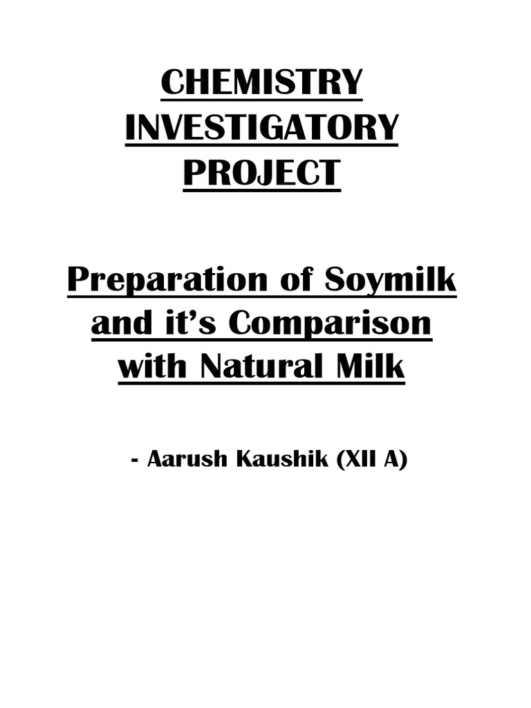 Chemistry Investigatory Project 2.0 | PDF | Yogurt | Milk