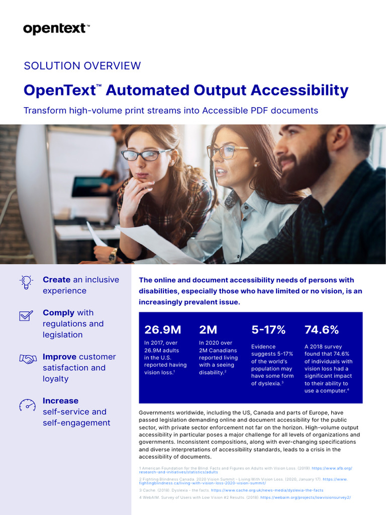 Opentext So Analytics Automated Output Accessibility Solution en | PDF | Accessibility ...