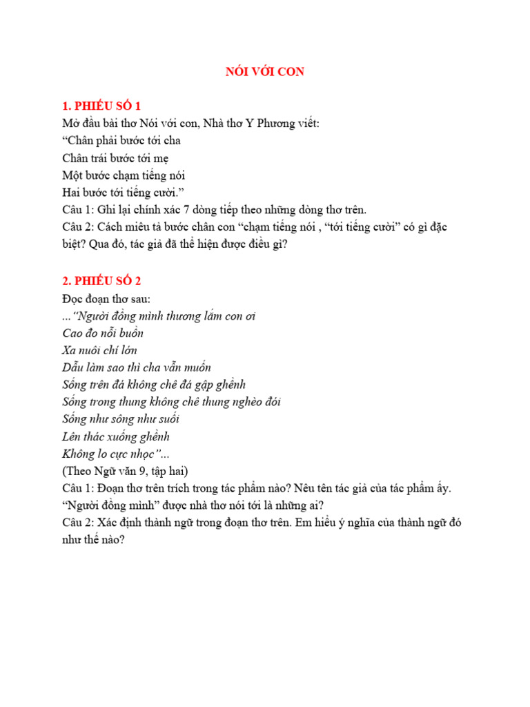 Nói V I Con | PDF