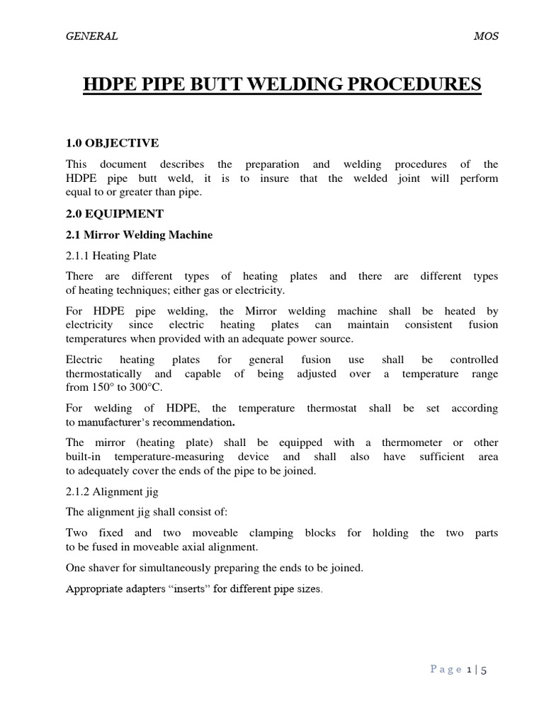 HDPE Pipe Butt Welding Guide | PDF | Welding | Construction