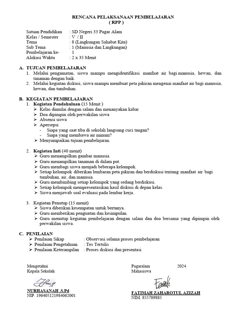 RPP Ipa Kelas 5 | PDF