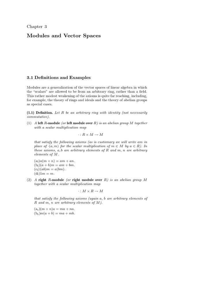 AWchap 3 | PDF | Module (Mathematics) | Ring (Mathematics)