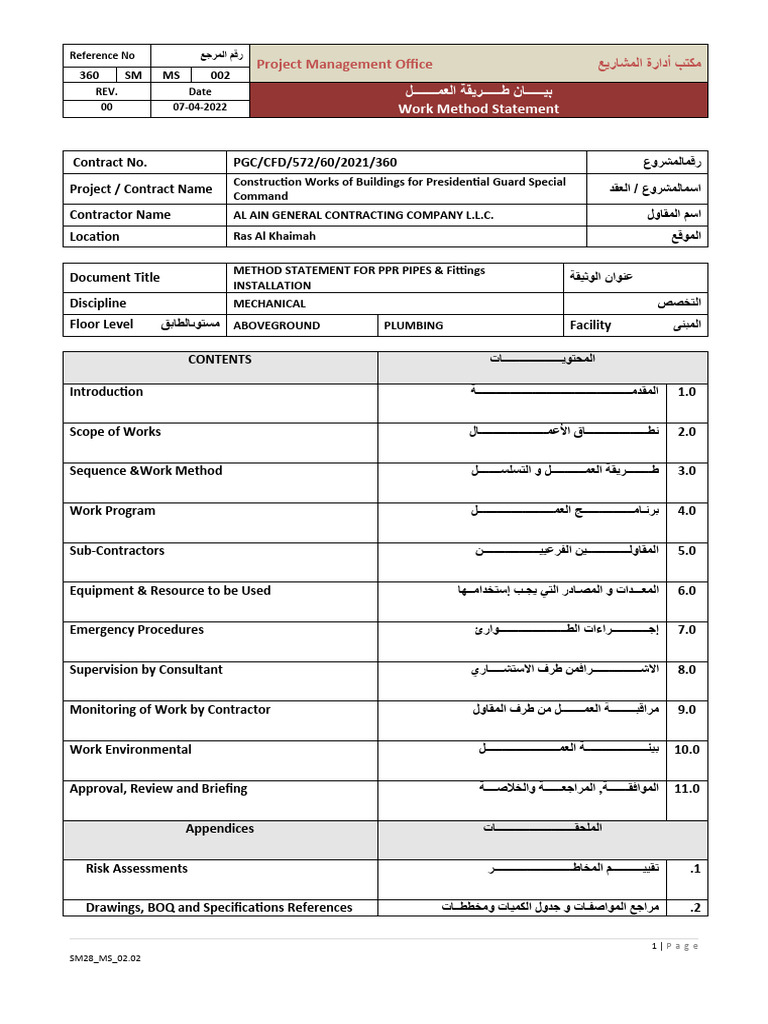 PLU-MST-002, PPR Pipe Installation | PDF | Pipe (Fluid Conveyance ...
