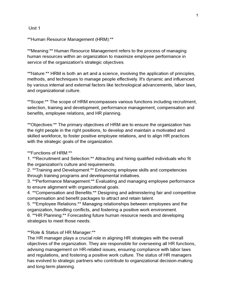 HR Notes | PDF | Human Resource Management | Recruitment