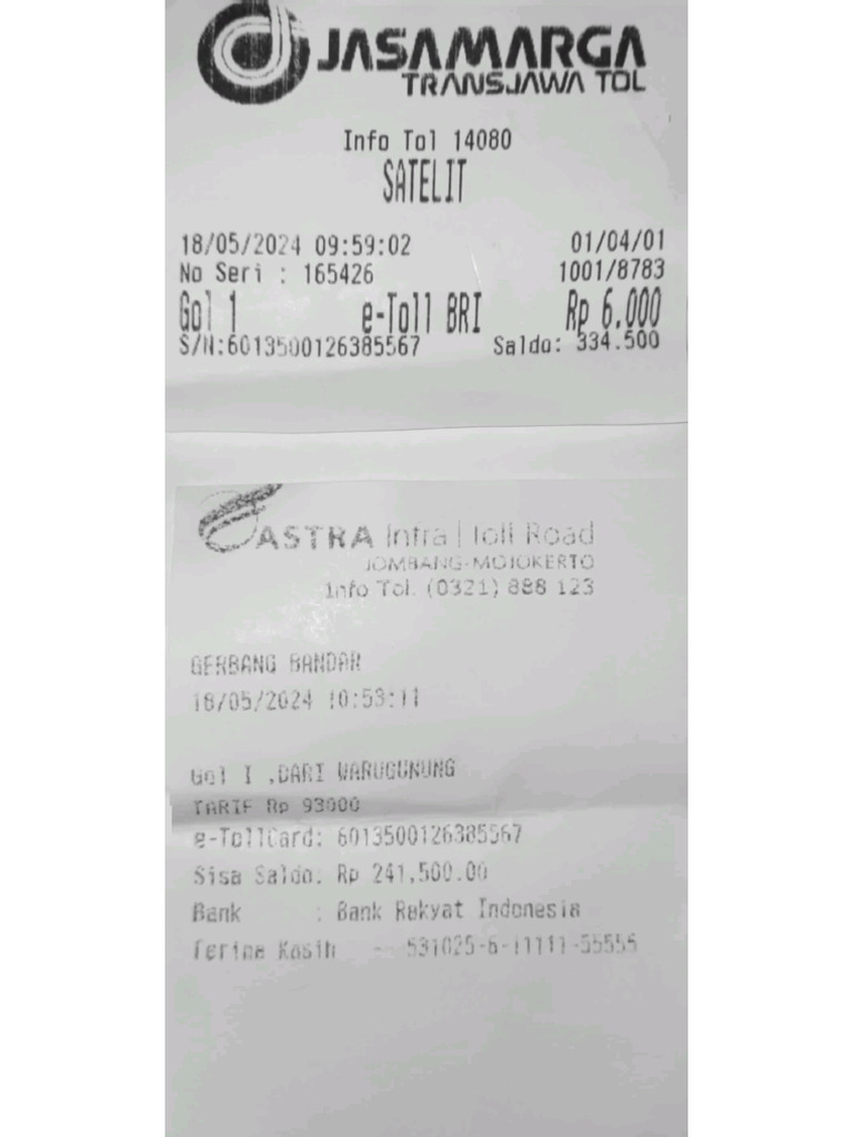 Bukti Tol | PDF