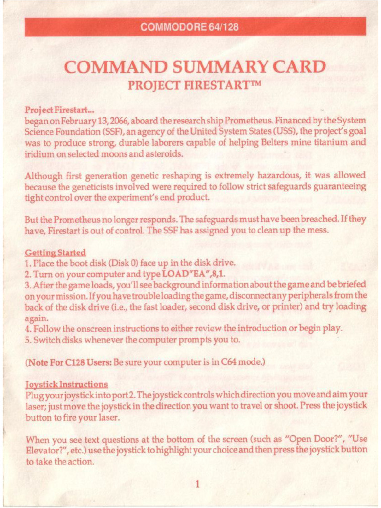 Project Firestart v1.1 | PDF