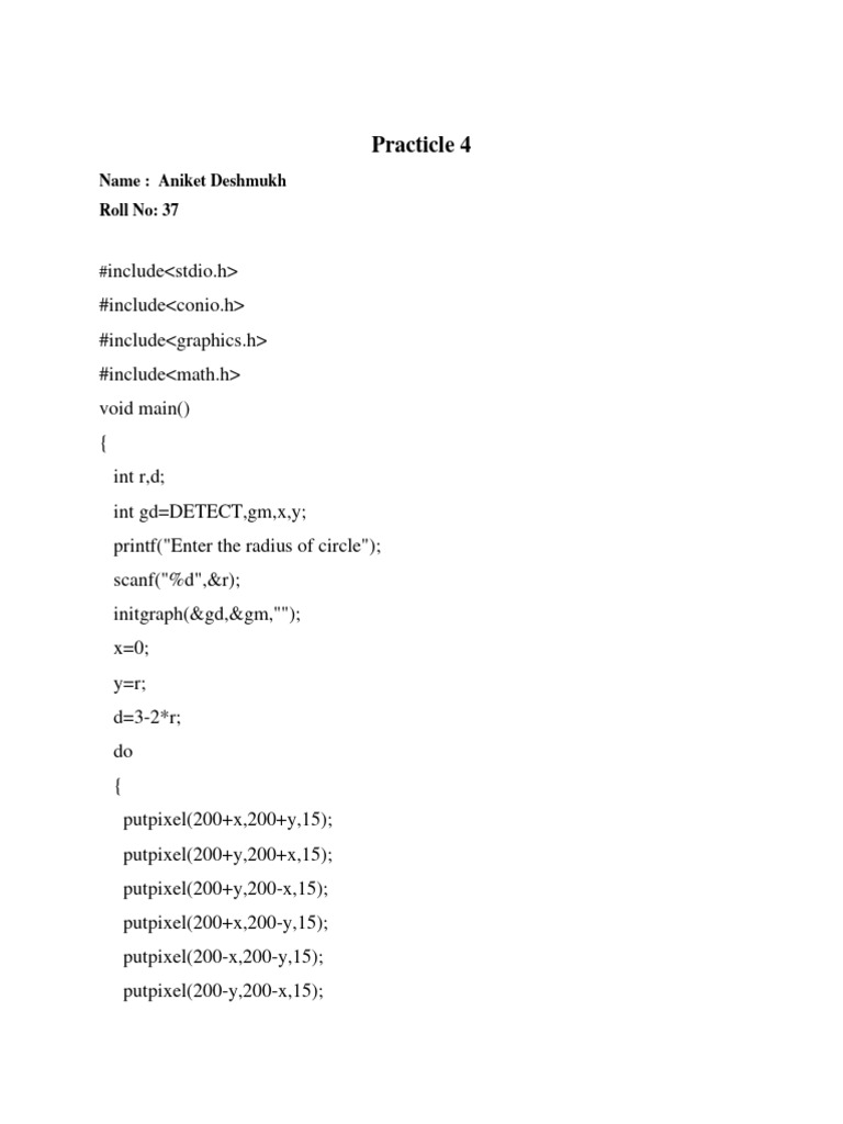 Cirlce Drawing | PDF | Computers