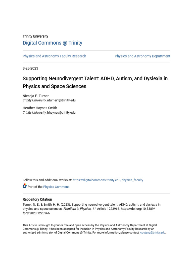 Supporting Neurodivergent Talent - ADHD Autism and Dyslexia in P | PDF ...
