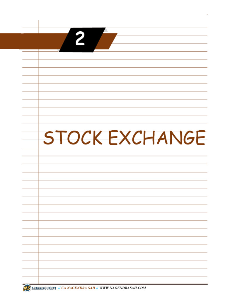Stock Exchange Basics & Key Concepts | PDF | Stocks | Order (Exchange)