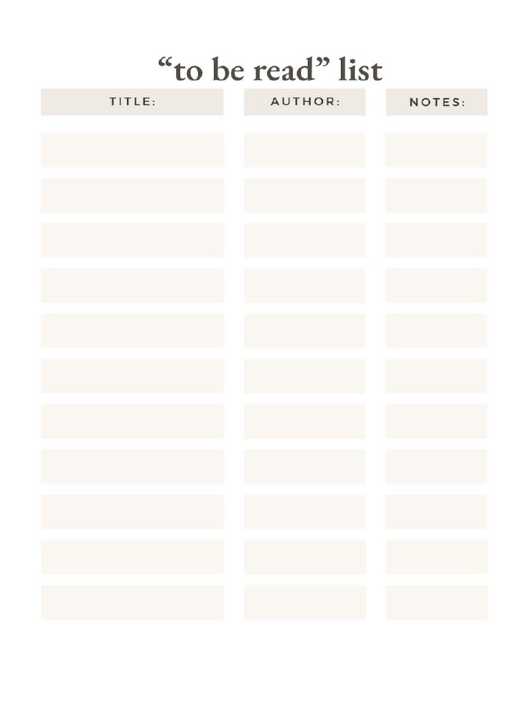 To Be Read List | PDF