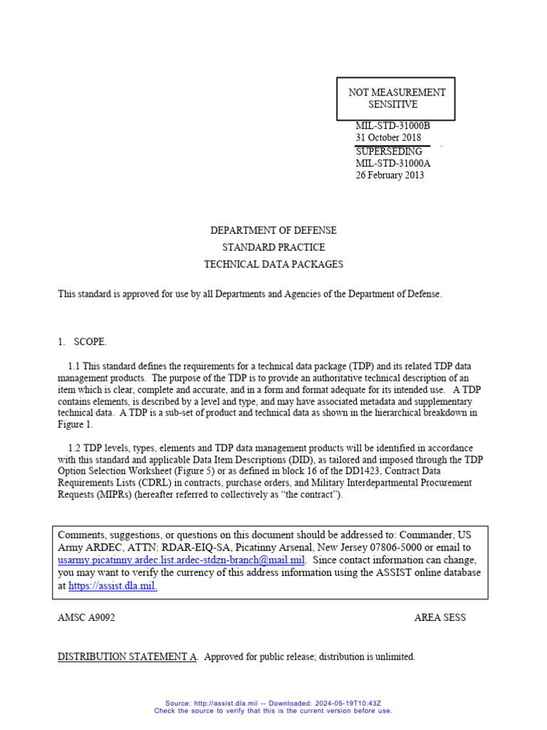 MIL-STD-31000 Technical Data Packages | PDF | Specification (Technical ...