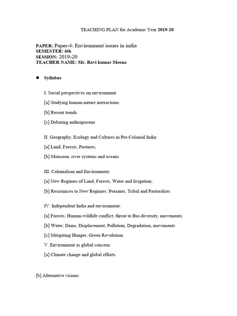 Environment Issues in India | PDF | Lecture | Natural Environment