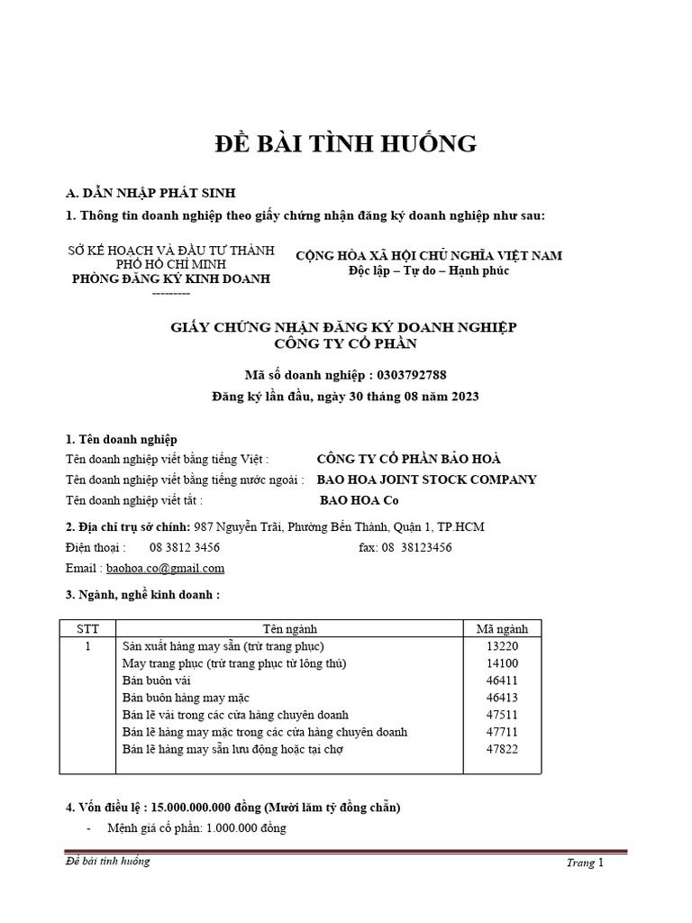 Tinh Huong Mo Phong 1 | PDF