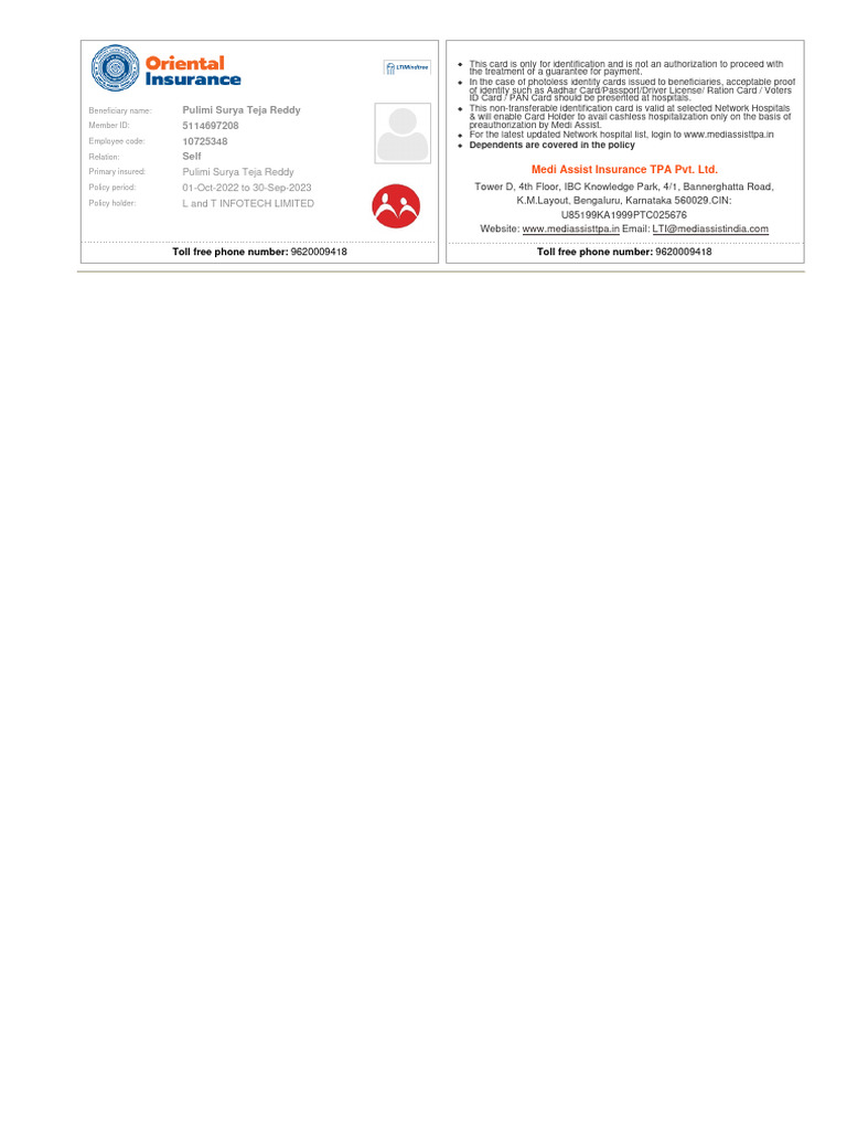 10725348-ECard | PDF | Identity Document | Hospital