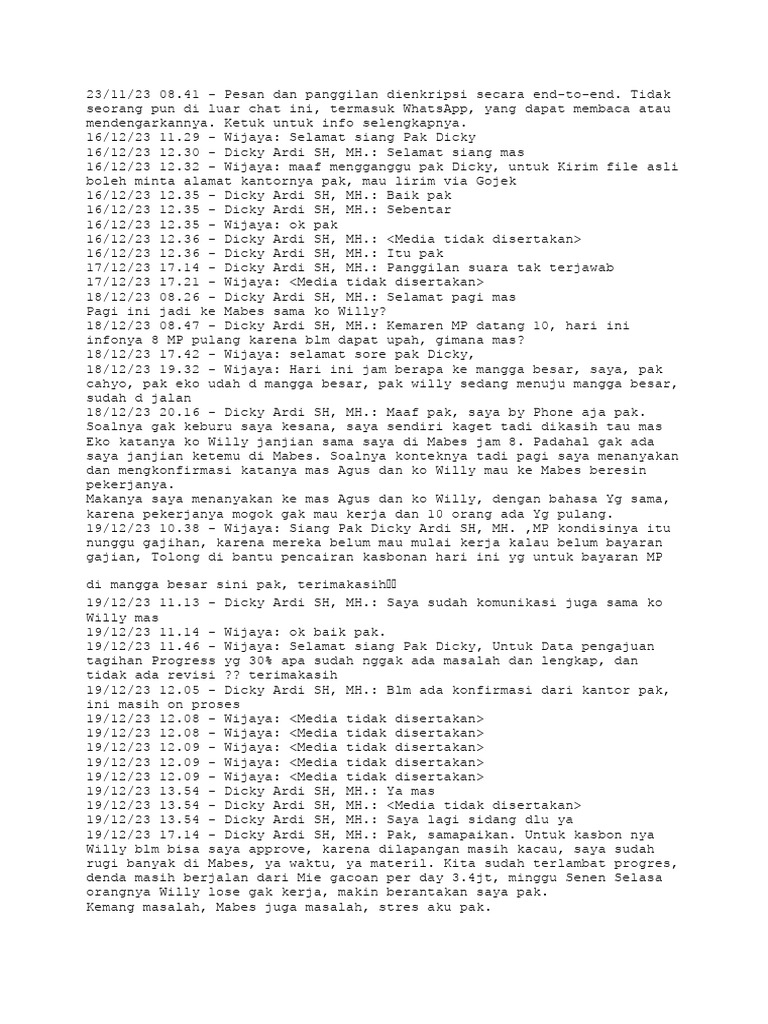 Chat WhatsApp Dengan Dicky Ardi SH, MH | PDF