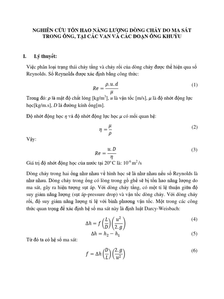 Bài 3. Nghiên C U T N Hao Năng Lư NG Dòng CH y Do Ma Sát | PDF