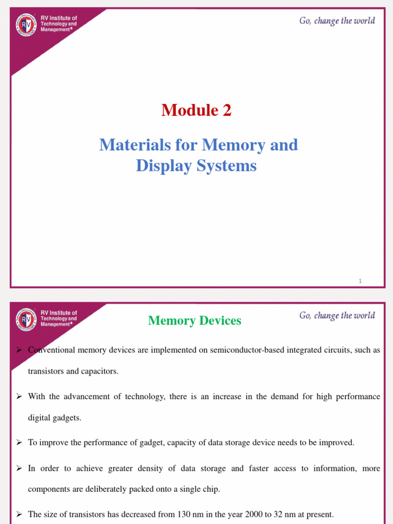 Module 2 - Materials For Memory and Display Systems | PDF | Liquid ...
