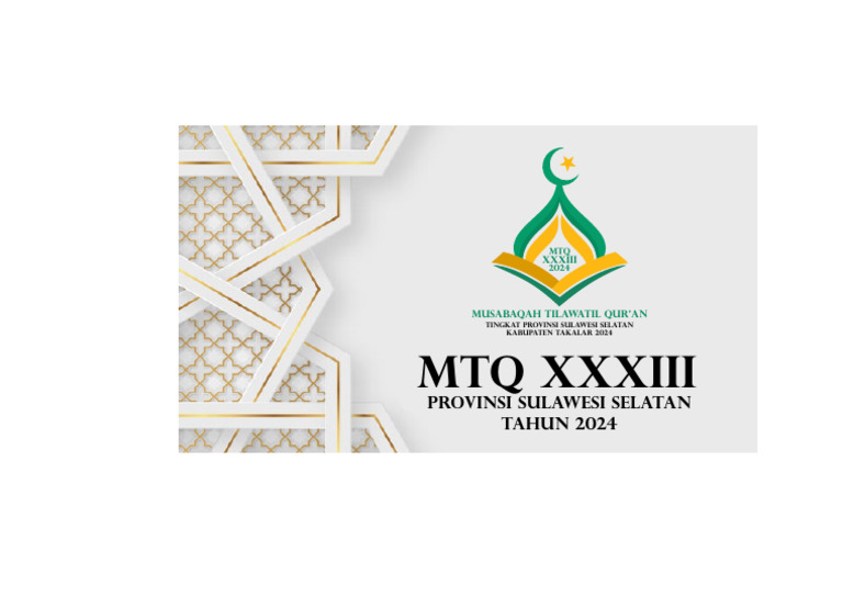 Logo MTQ Takalar 2024 | PDF