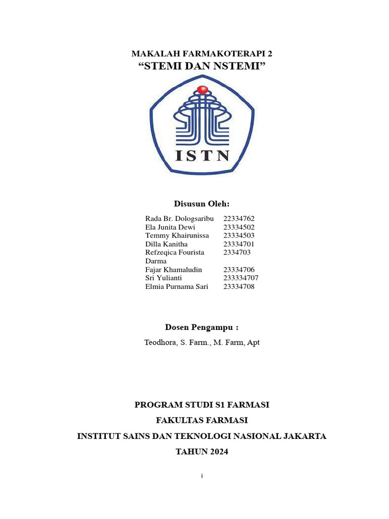 Makalah Stemi Dan Nstemi | PDF | Kesehatan Holistik | Sains & Matematika