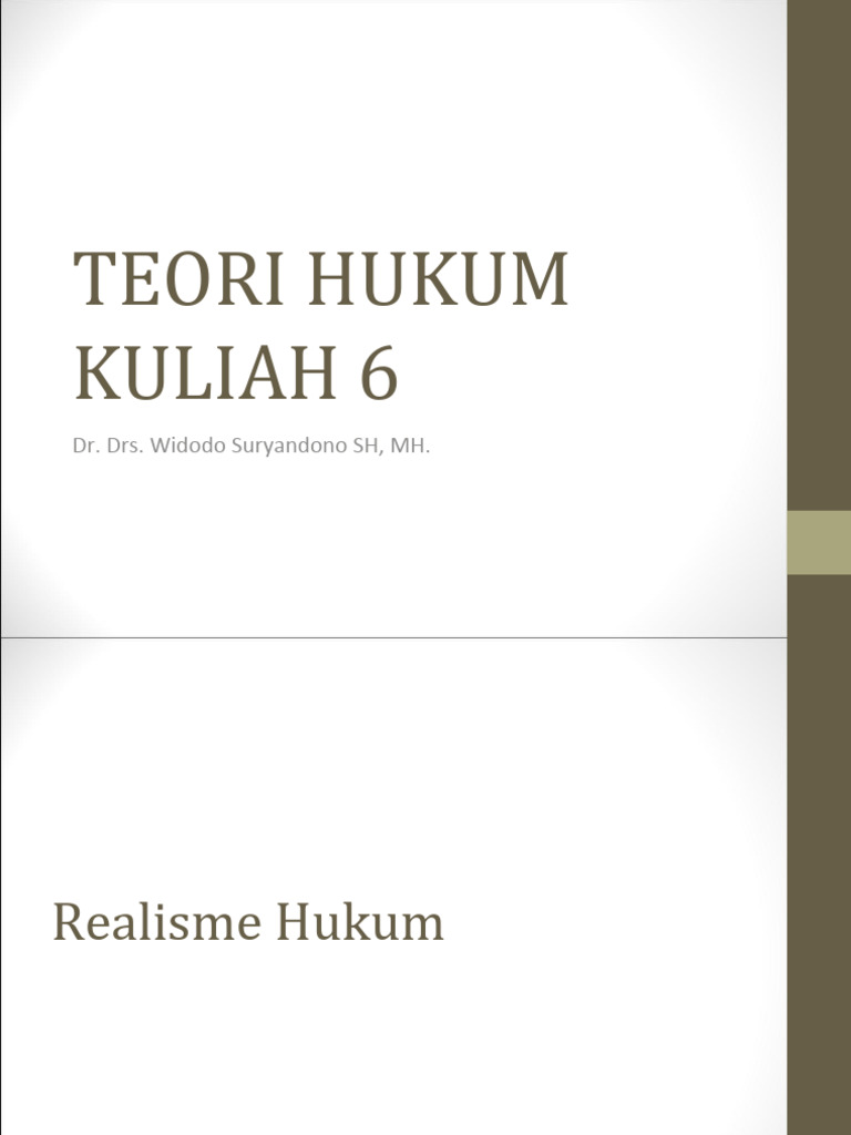 TEORI HUKUM (Realisme Hukum) | PDF