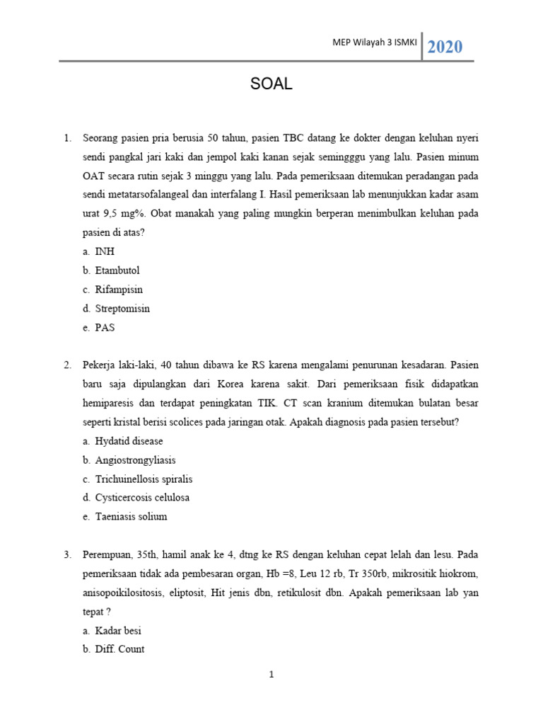 Latihan Soal 5 UKMPPD | PDF