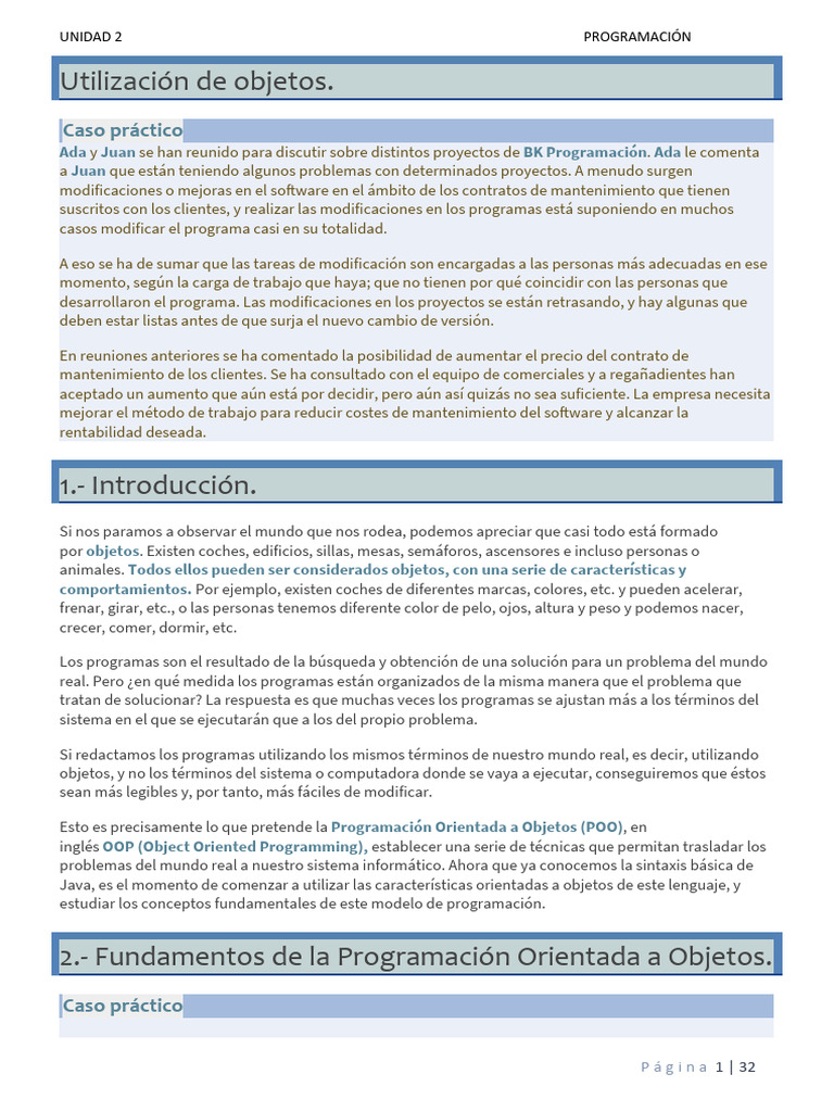 Tema 3 Programación 0 | PDF | Objeto (informática) | Constructor (Programación Orientada a Objetos)