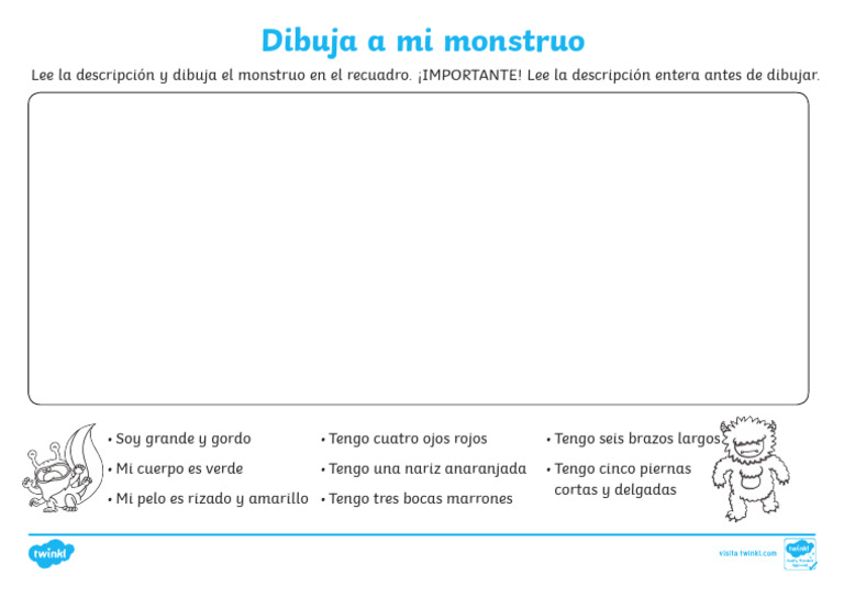 Ficha de Actividad Dibuja A Mi Monstruo | PDF | Estilo de vida