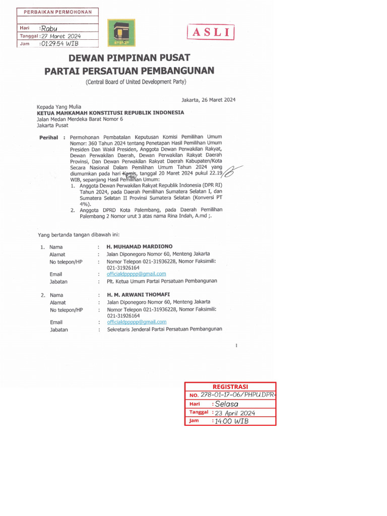 Permohonan Diregistrasi - 3649 - 4327 - PPP | PDF