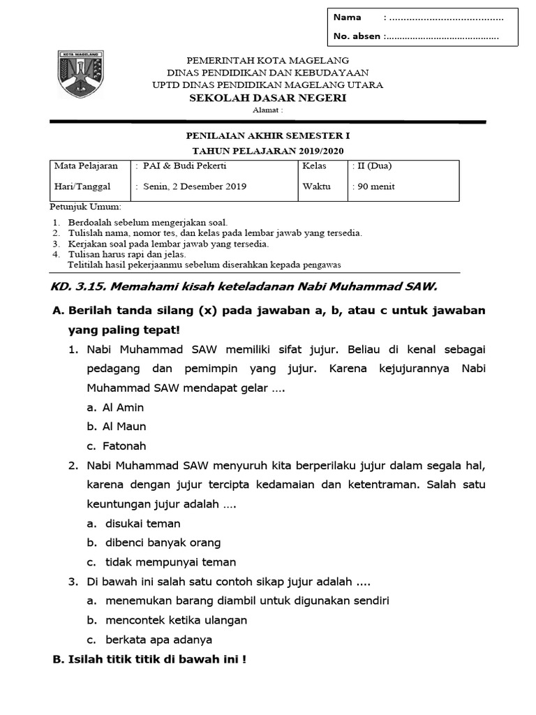 Kelas 2 Pas 1 | PDF